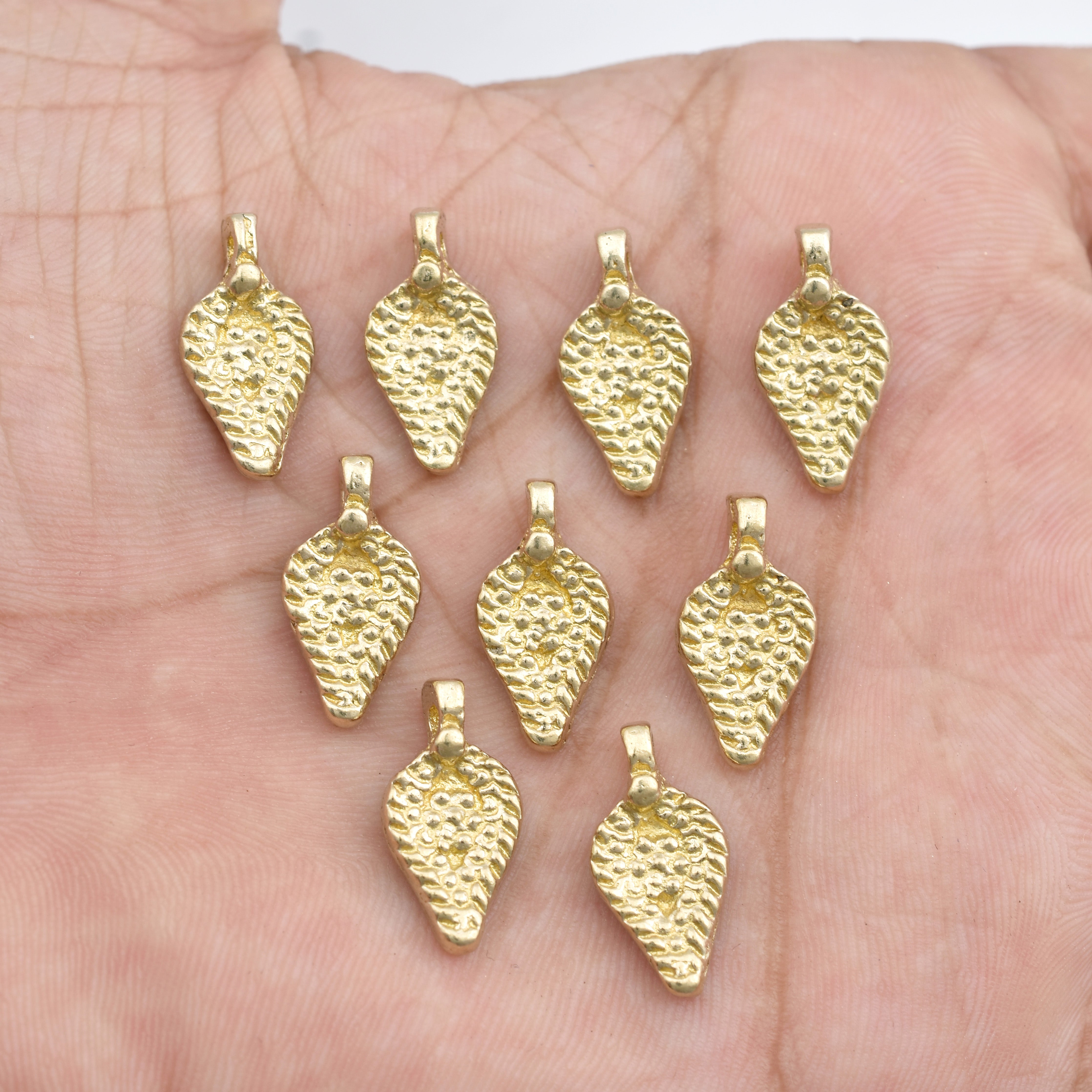 Raw Brass Boho Pendants Charms - 18mm